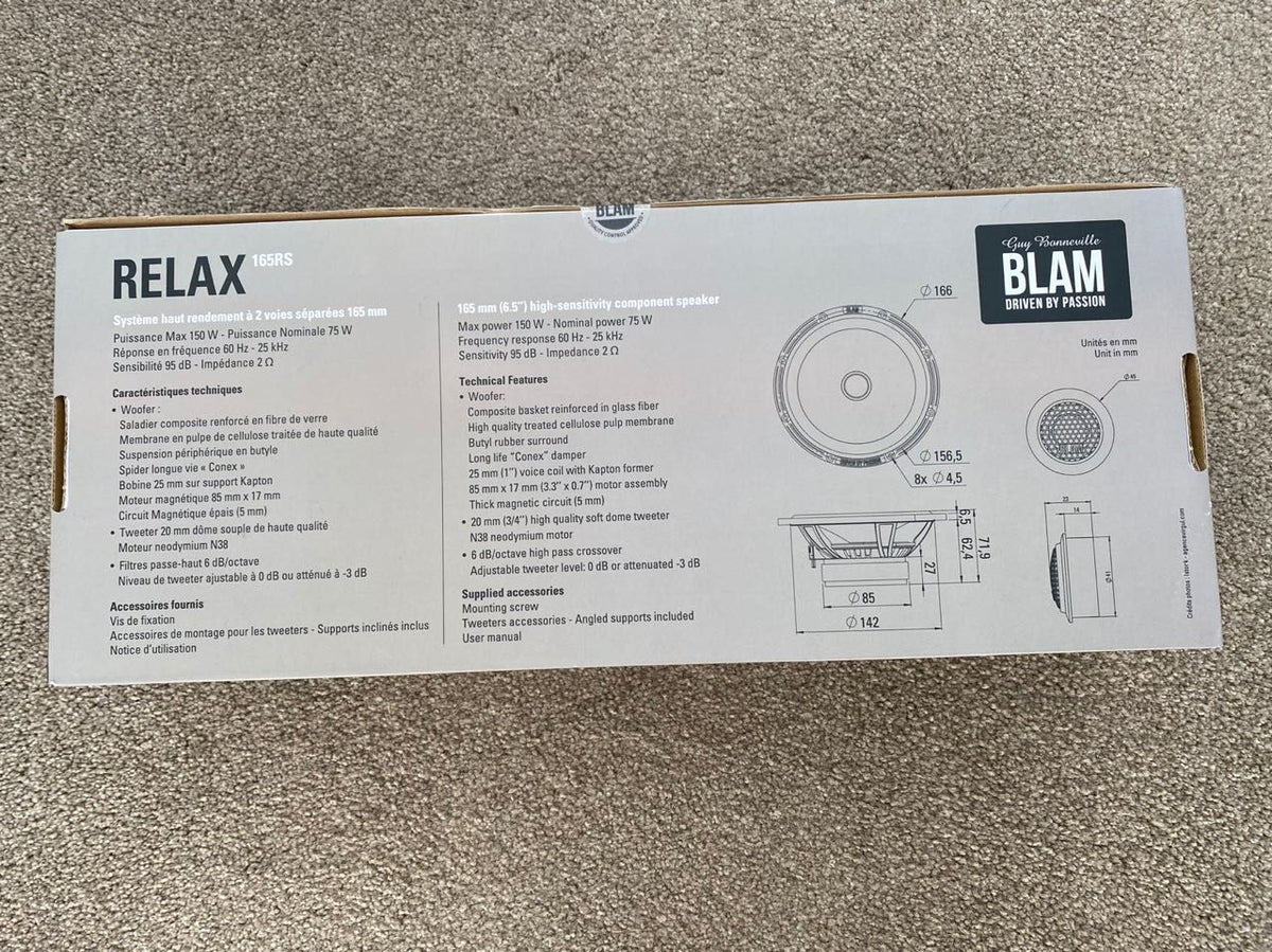 BLAM 165 RS 2 WAY COMPONENT SYSTEM SPEAKERS – JSWIRE